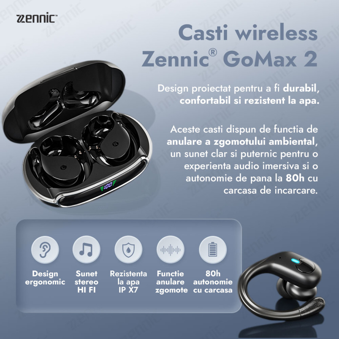Casti Wireless sport Zennic® GoMax 2
